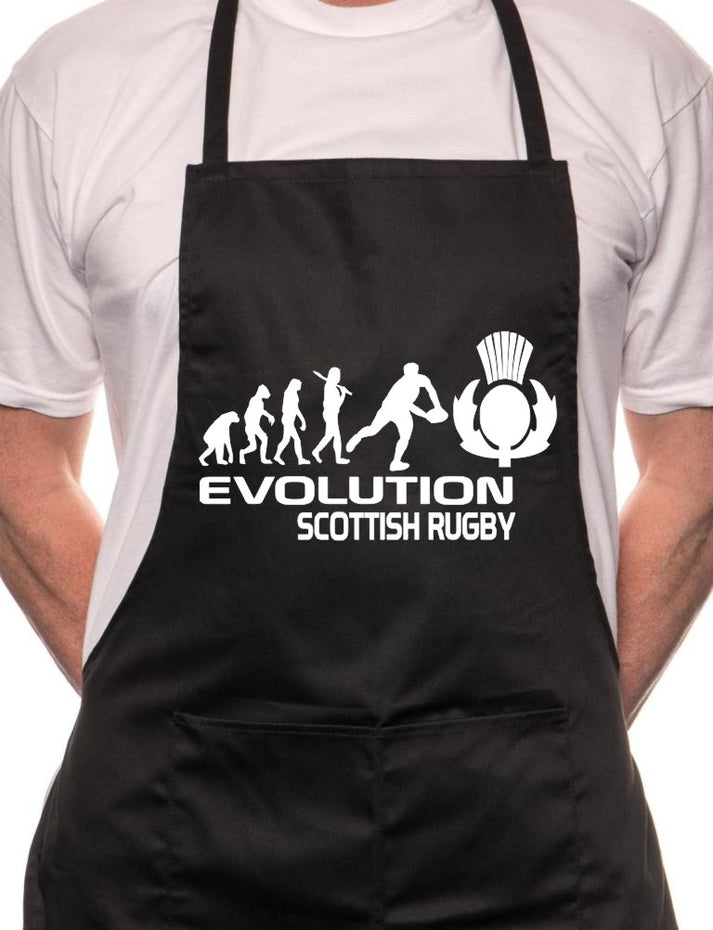 Evolution Of Scottish Rugby BBQ Cooking Apron – Print4u